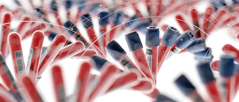 Blood Test Vials Forming Dna Pattern Technology Testing Stock ...