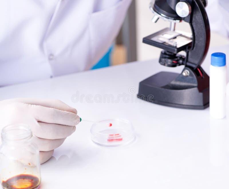 Blood Testing in the Lab with Young Scientist Stock Image - Image of ...