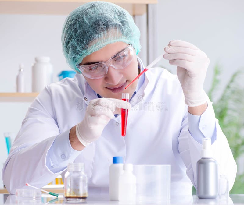 Blood Testing in the Lab with Young Scientist Stock Image - Image of ...