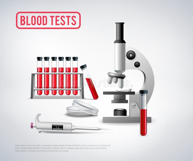 Blood Testing Set Background Stock Vector - Illustration of equipment ...