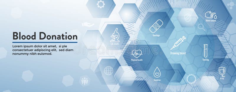 Blood Testing Work Icon Set and Web Header Banner Stock Vector ...
