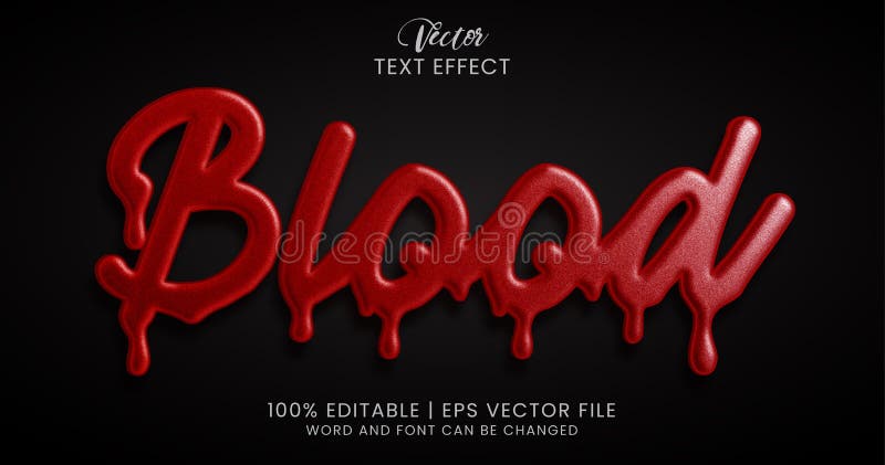 Blood text effect style stock vector. Illustration of blood - 227741782