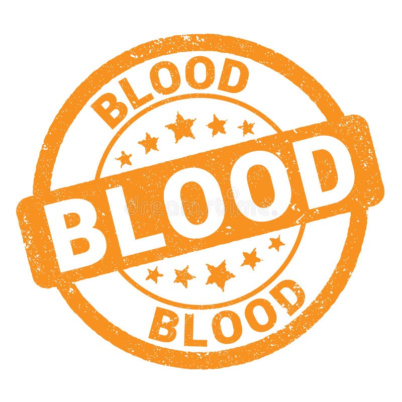 BLOOD Text Written on Orange Stamp Sign Stock Illustration ...
