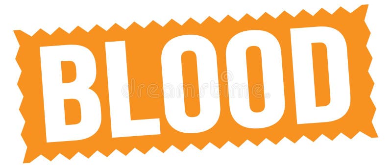 BLOOD Text Written on Orange Stamp Sign Stock Illustration ...