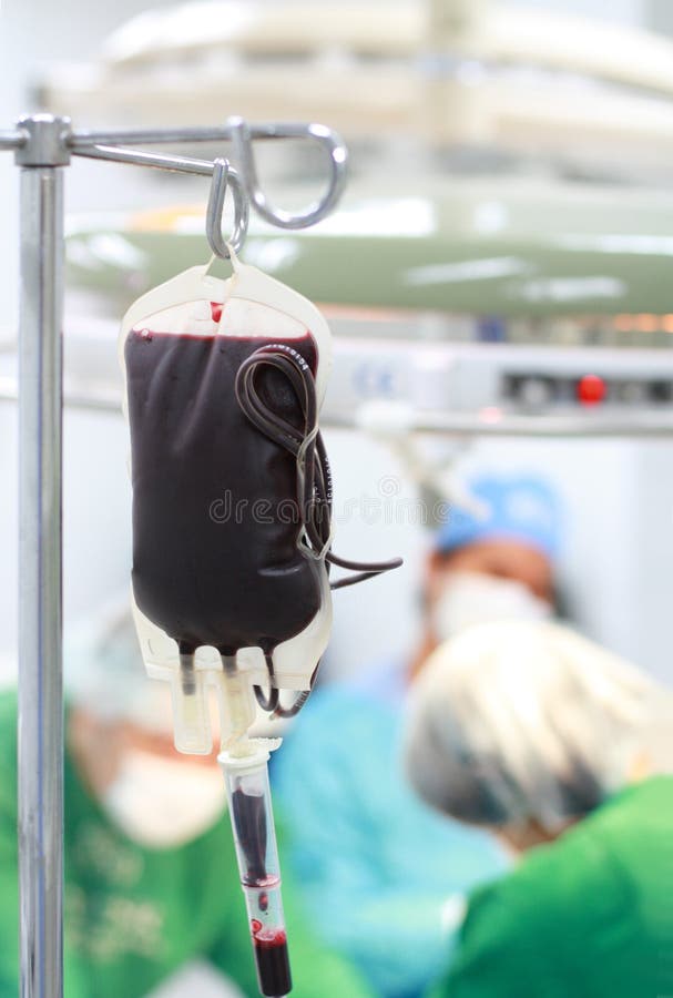 Blood Transfusion And Saline Solution IV Stock Image - Image of care ...