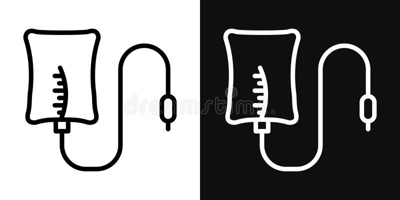 Blood Transfusion Icon Set. Donate Blood Medical Bag Vector Symbol ...