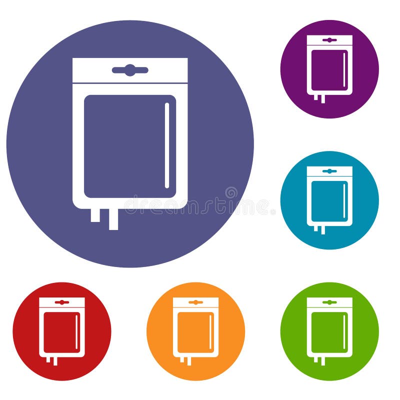 Blood Transfusion Icons Set Stock Vector - Illustration of healing ...