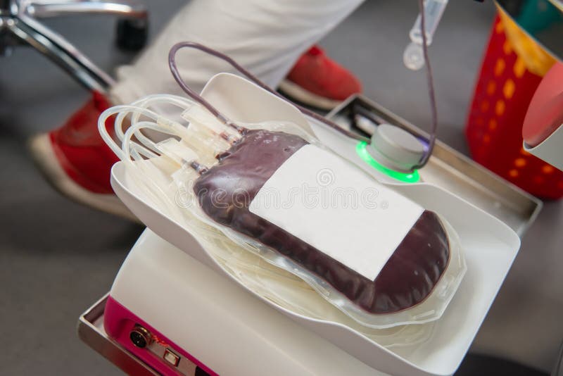 Blood Donor at Donation, Transfusion. Insertion of a Needle into a Vein ...