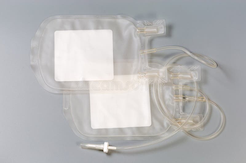 Blood Transfusion System with Double Blood Bags, Top View Stock Image ...