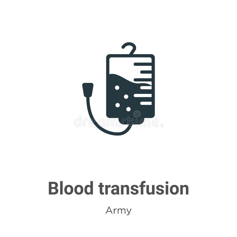 Blood Transfusion Vector Icon on White Background. Flat Vector Blood ...