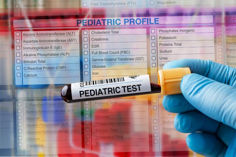 Blood Tube Test with Requisition Form for Pediatric Test Stock Photo ...