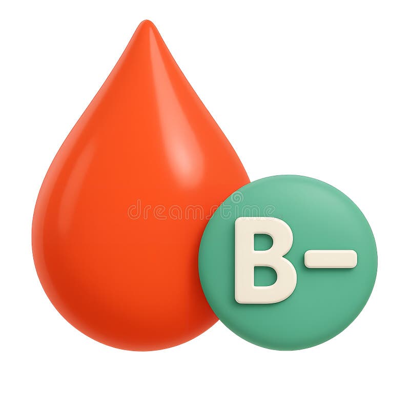 Blood Type B Negative Symbol with Drop Illustration Stock Illustration ...