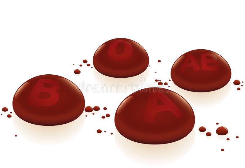 Blood Types Blood Groups Labelled Drops Stock Vector - Illustration of ...