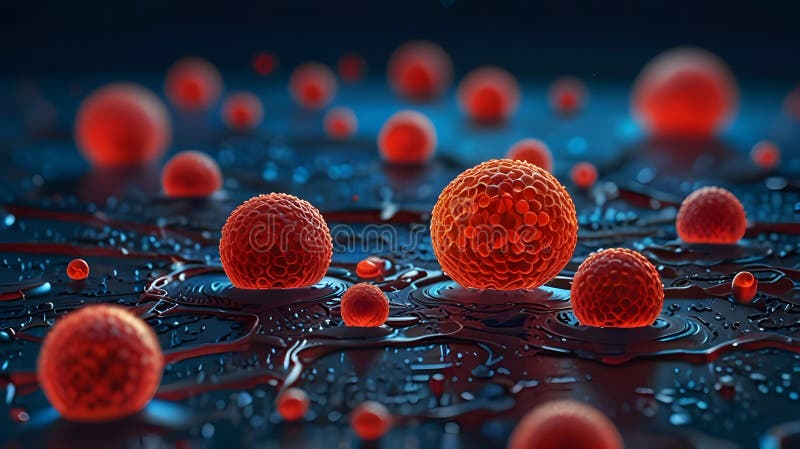 Blood under a microscope stock photo. Image of science - 325883716