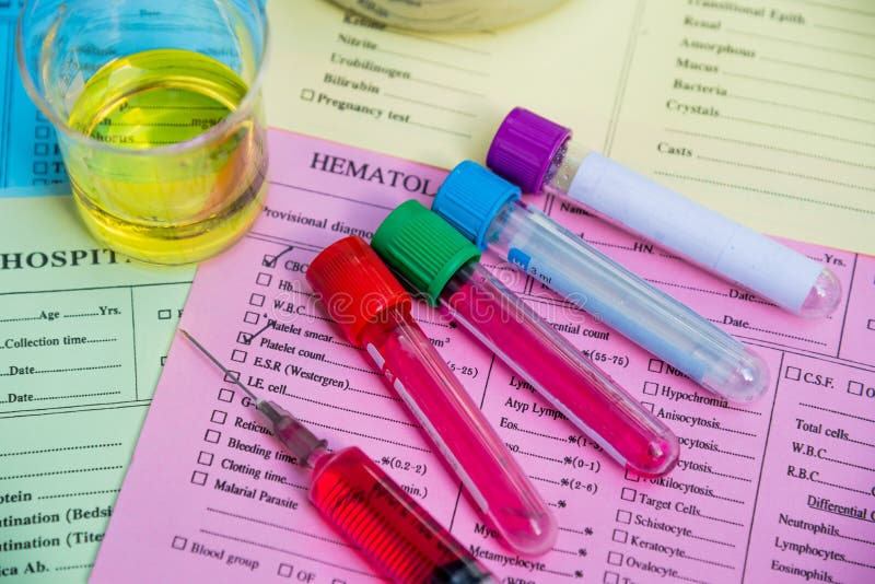 Blood and Urine for Health Check; Blood Samples and Urime Sample Stock ...