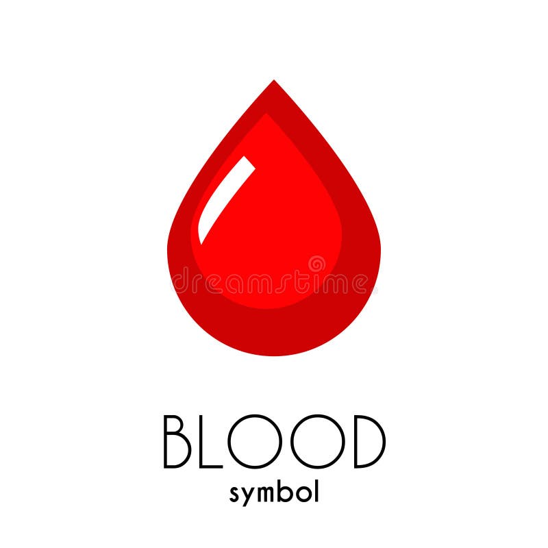 Blood Vector Icon. Red Flat Drop Symbol Stock Vector - Illustration of ...