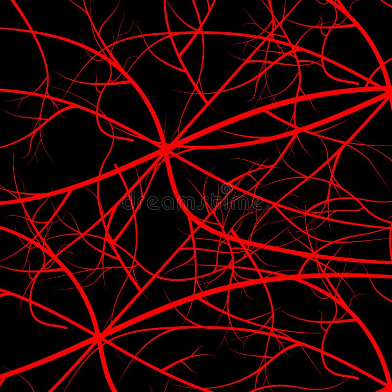 Blood Veins, Red Vessels on Black Background Stock Vector ...