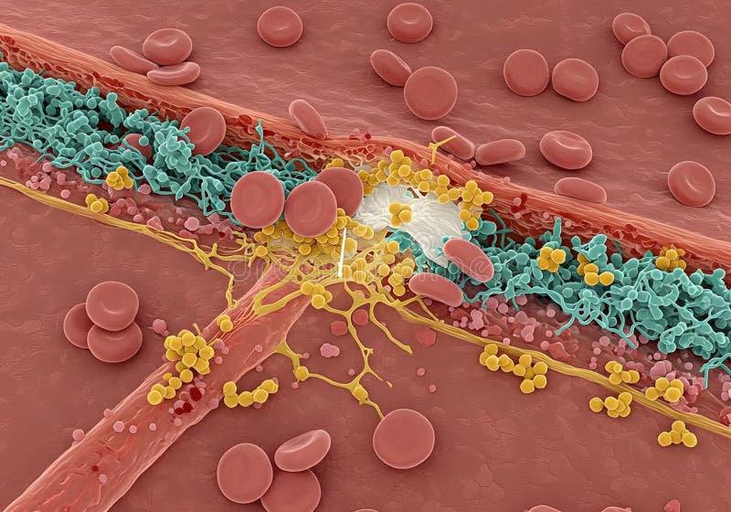 Blood Vessel Microscopic Structure Stock Illustration - Illustration of ...