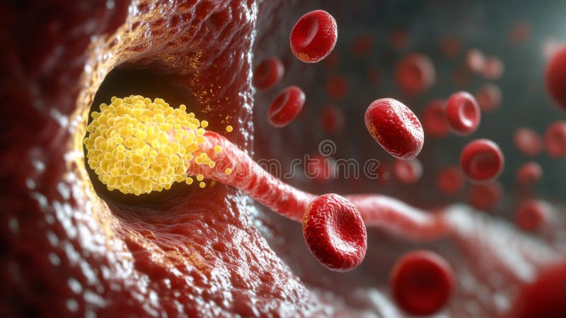 Blood Vessel Thrombosis Plaque Formation Illustration Stock ...