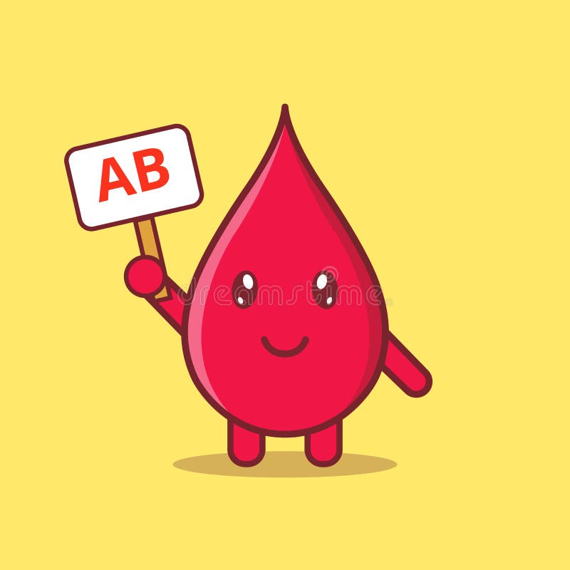 Blood Type AB Cartoon Vector Illustration Stock Vector - Illustration ...