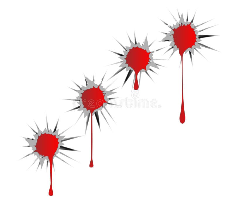 Blooded Bullet Holes stock illustration. Illustration of metal - 50399502