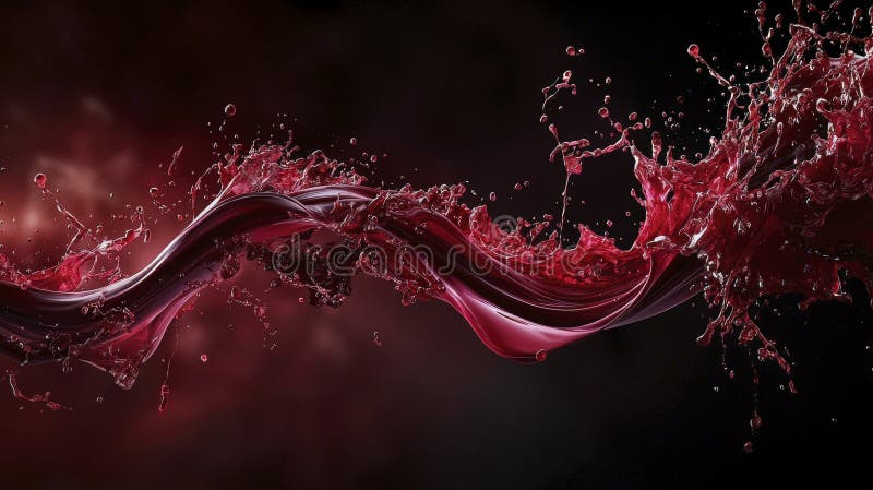 Bloodred Wave of Emotion Abstract Art Dark Background Fluid Dynamics ...
