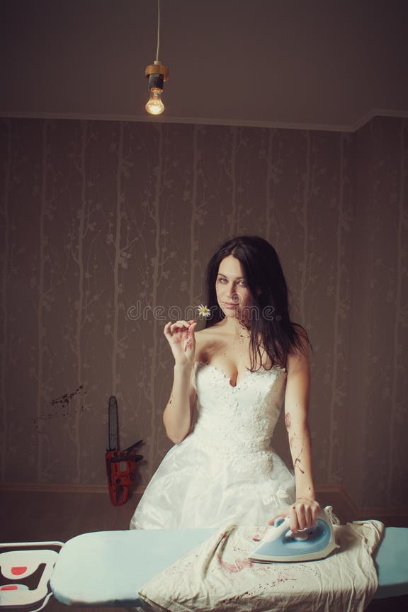 Bloody bride stock photo. Image of iron, housewife, fiancee - 27892170
