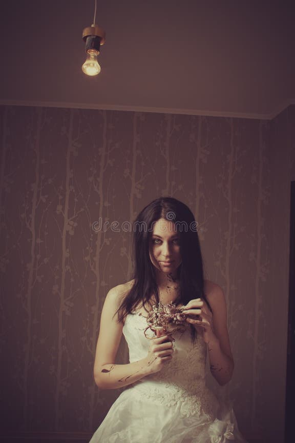 Bloody bride stock image. Image of female, madness, halloween - 28147497