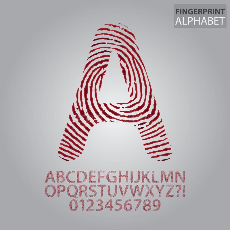 Fingerprint font stock vector. Illustration of collection - 2712499