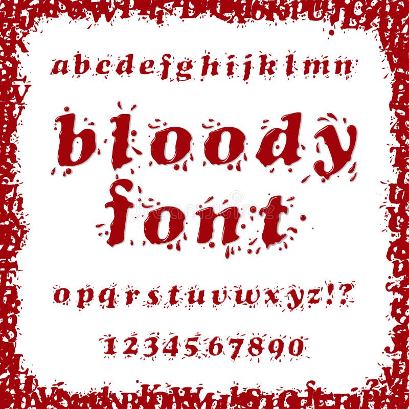 Bloody Font stock vector. Illustration of number, donor - 52447517