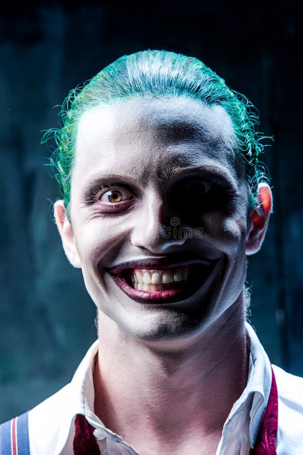 Bloody Halloween Theme: Crazy Joker Face Stock Photo - Image of ...