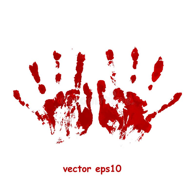 Bloody hand print stock vector. Illustration of horror - 62759406