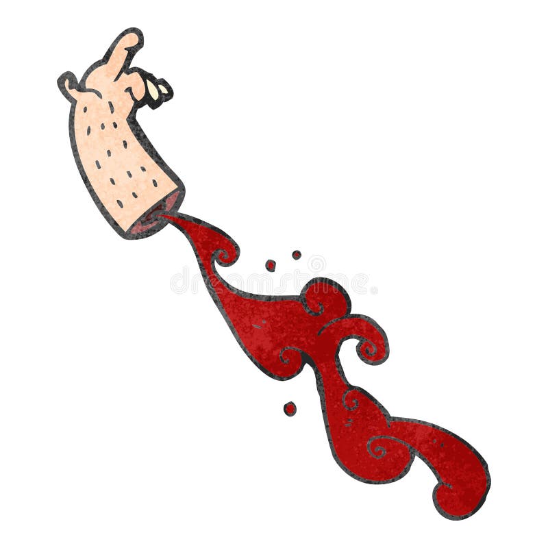 Bloody Severed Arm Retro Cartoon Stock Vector - Illustration of quirky ...