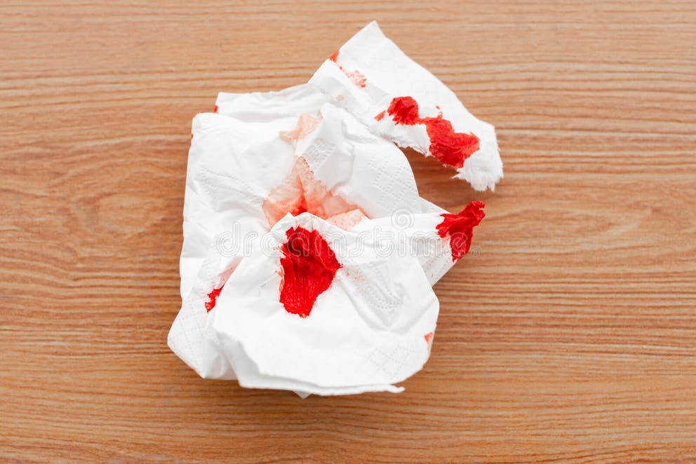 Bloody tissue on floor stock photo. Image of pain, horrible - 136943290