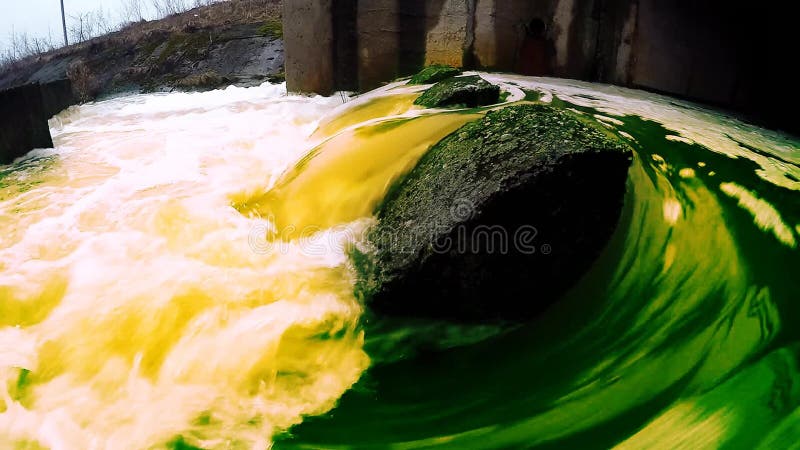 Bloody Red Color Water Splashing in Slow Motion on a Rippled Surface ...
