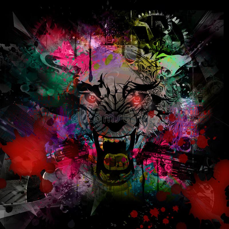 Bloody Werewolf Abstract Background Stock Illustration - Illustration ...