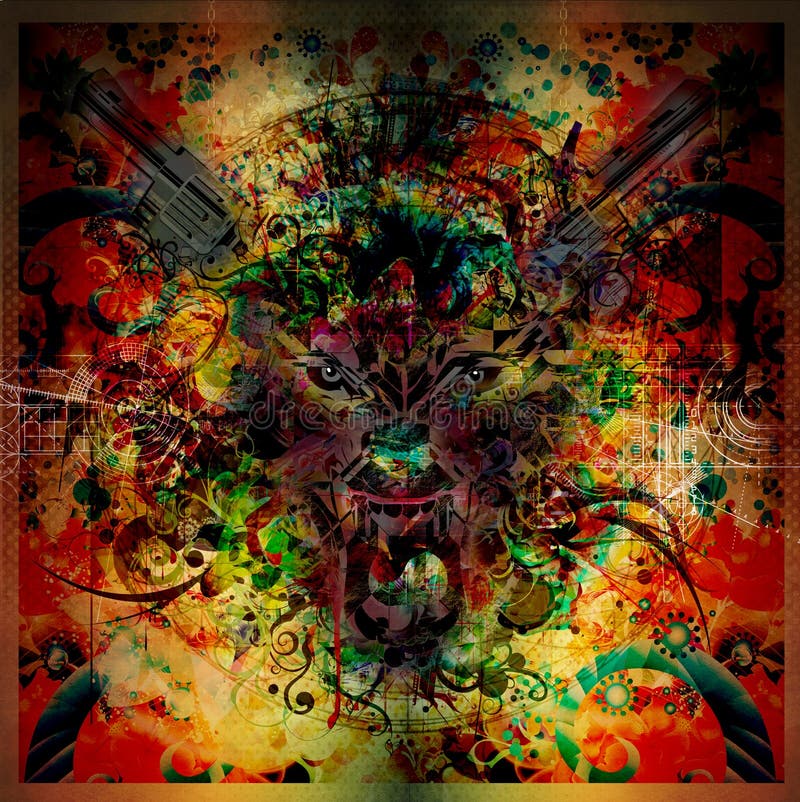 Bloody Werewolf Abstract Background Stock Illustration - Illustration ...