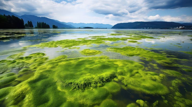 Bloom algae stock illustration. Illustration of ecosystem - 313797960