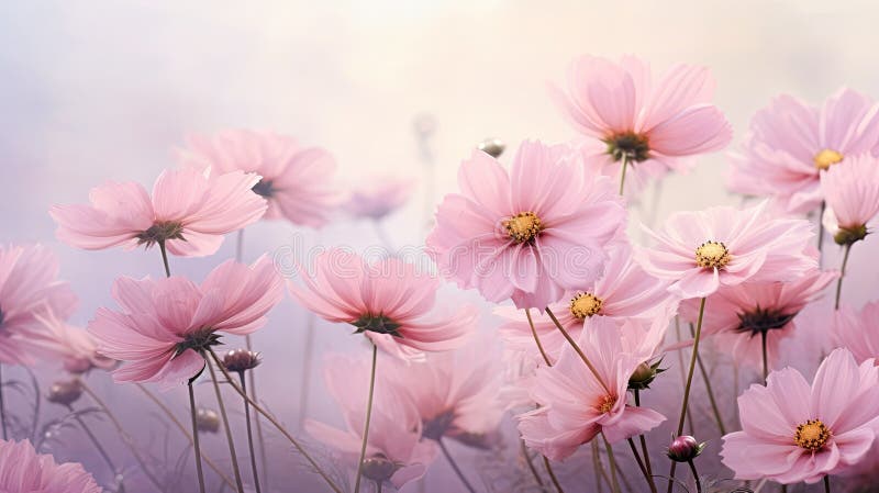 Bloom blush pink flowers stock illustration. Illustration of pretty ...