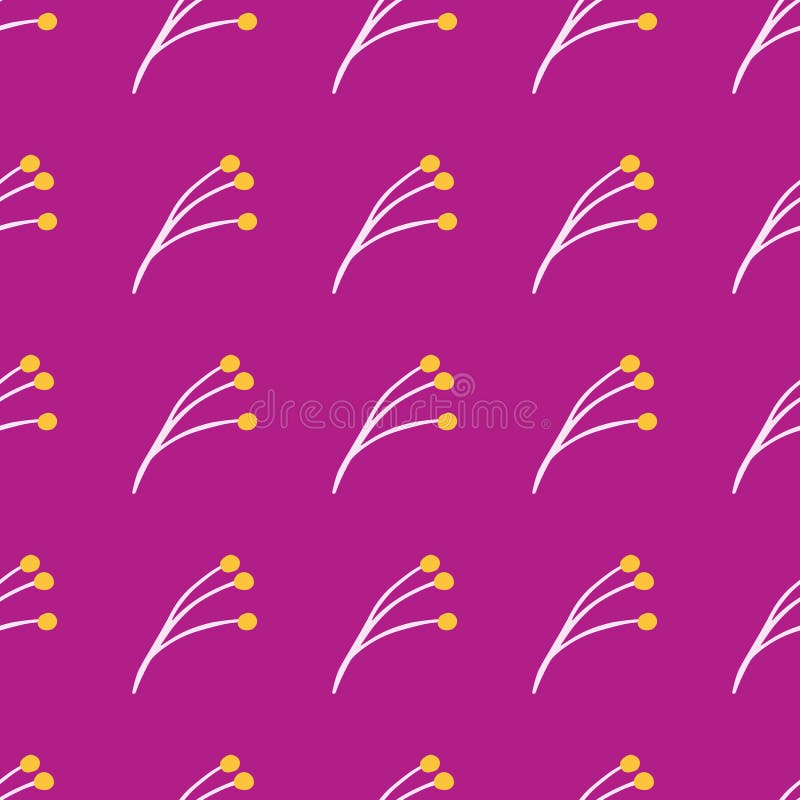 Bloom Bright Seamless Pattern with Berry Branches Elements. Nature Art Work with Purple ...