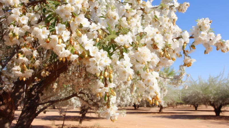 Bloom date trees stock illustration. Illustration of pollination ...