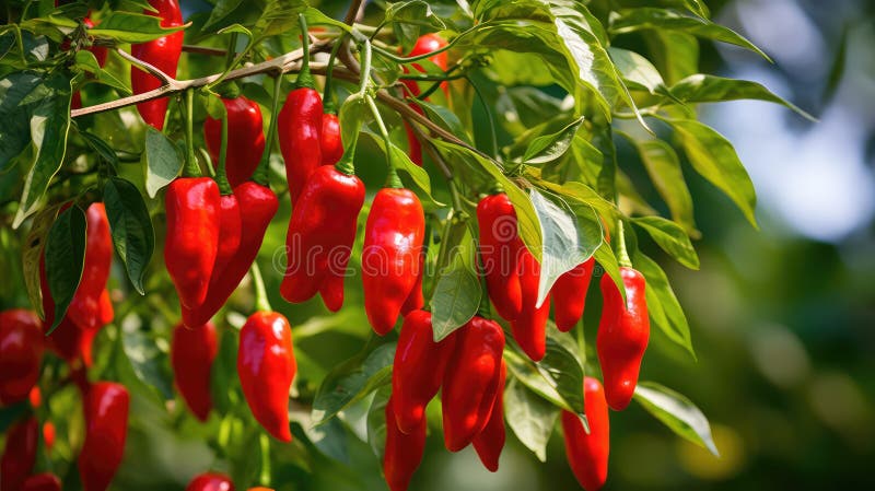 Bloom red chilli stock illustration. Illustration of fresh - 373084660