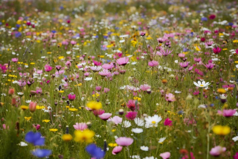 Bloom into Spring Stunning Meadow with a Multitude of Blooming ...