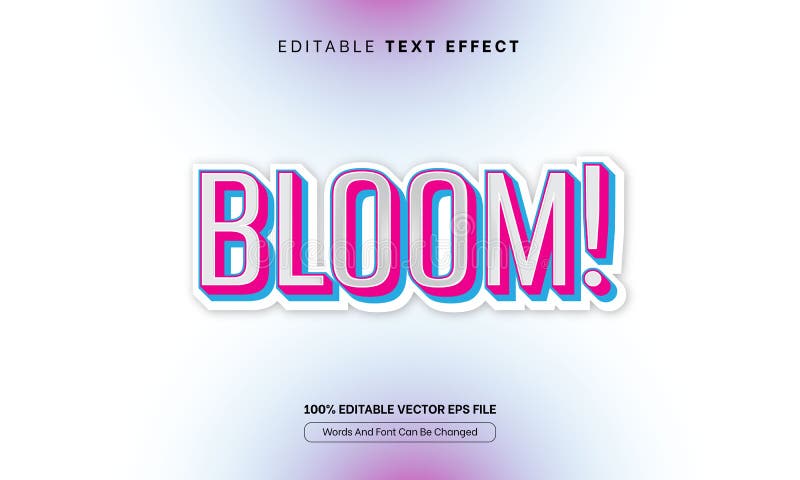 Bloom Sticker Text Effect, Editable Text Effect Premium Stock Vector ...