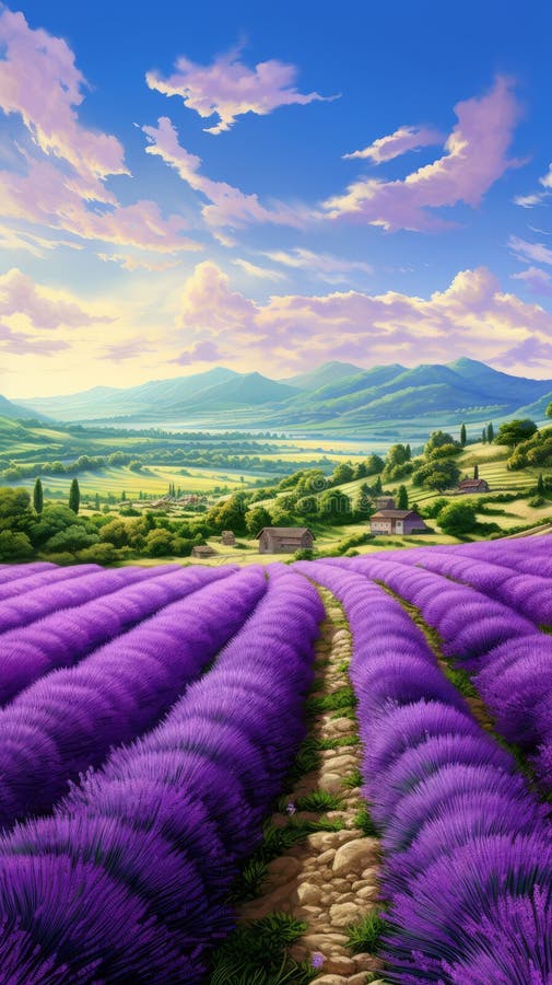 Blooming Fields of Purple Lavender Stock Photo - Image of countryside ...
