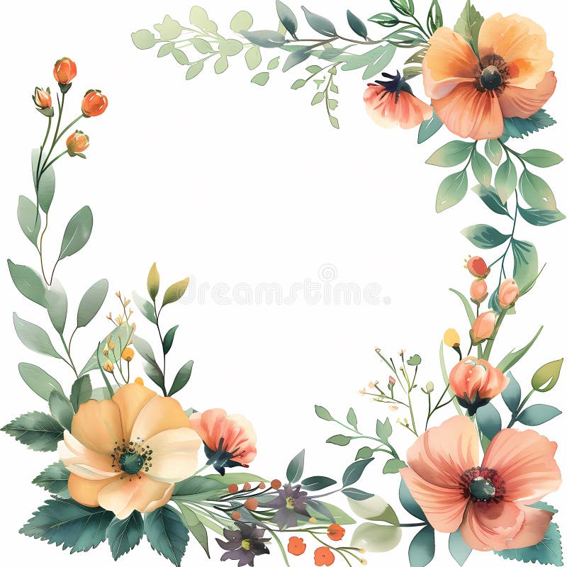 Blooming Floral Borders: a Vibrant Watercolor Collection for Creative ...