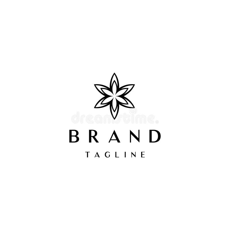 Blooming Flower Minimalist Symbol Design Stock Vector - Illustration of ...