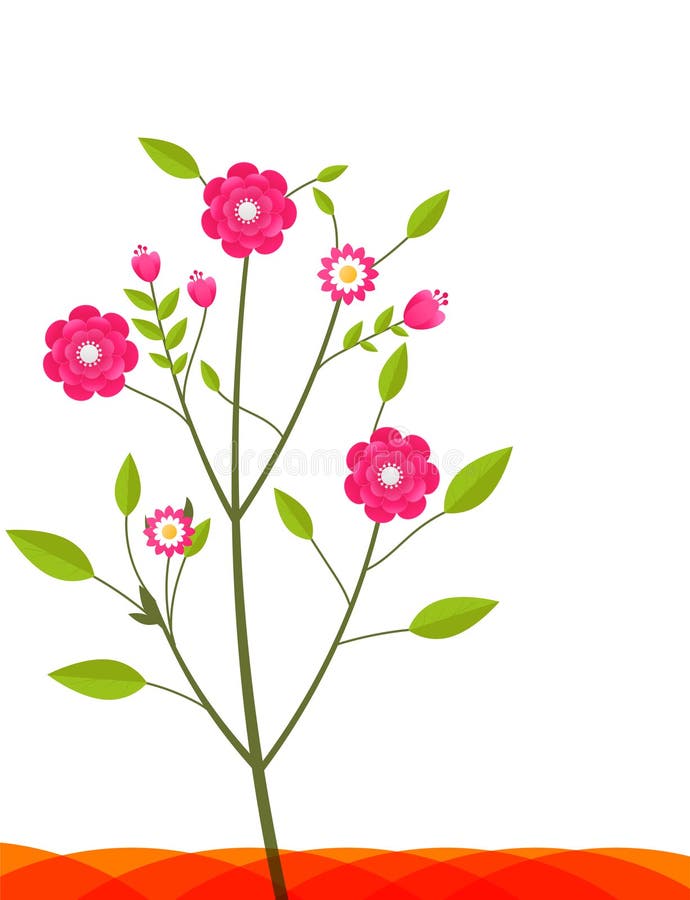 Blooming Flowers Hello Spring Vector Design Stock Illustration ...