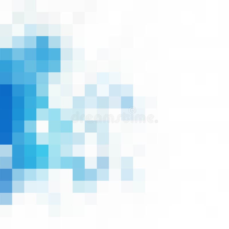 A Blooming Pixel Pattern. Blue and White Pixel Background. Vector ...