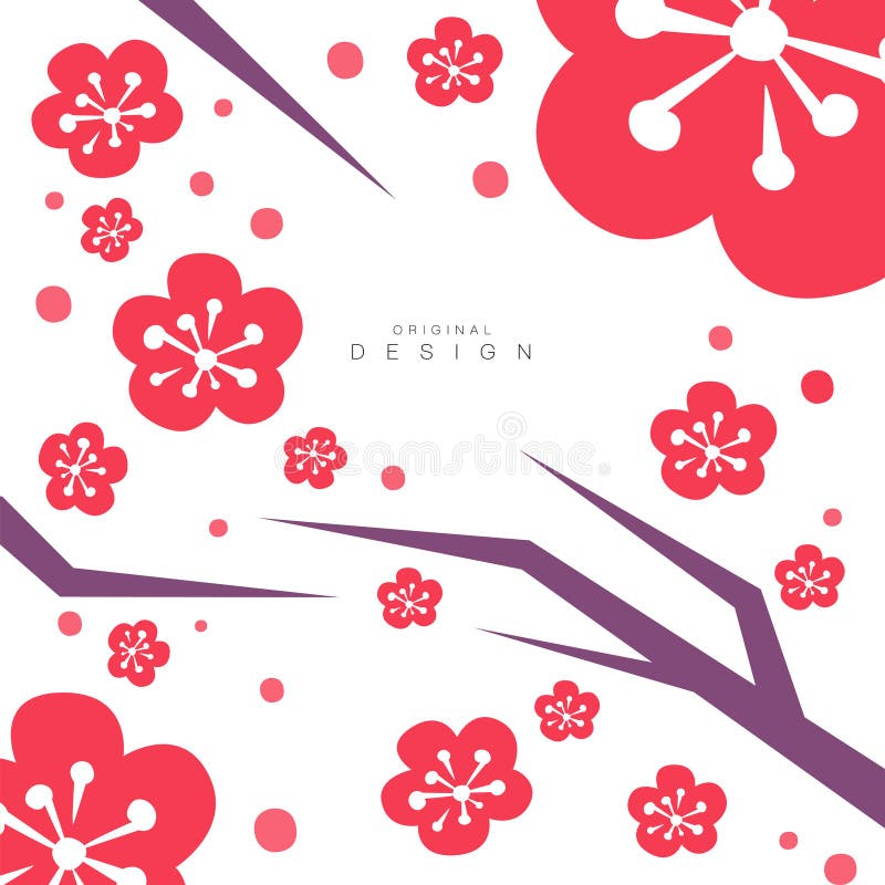 Blooming Sakura, Traditional Asian Pattern Card, Original Design ...